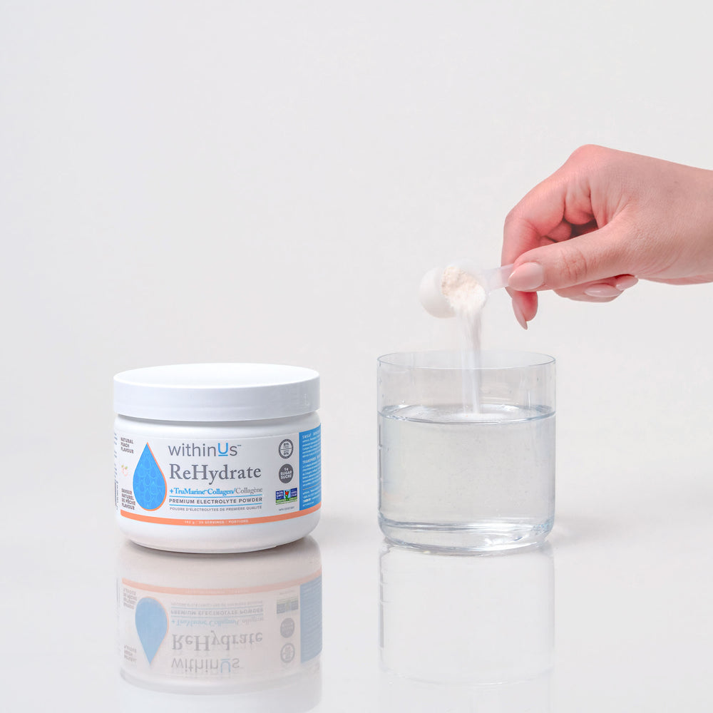 ReHydrate + TruMarine® Collagen Jar - PEACH - 30 Servings – withinUs ...