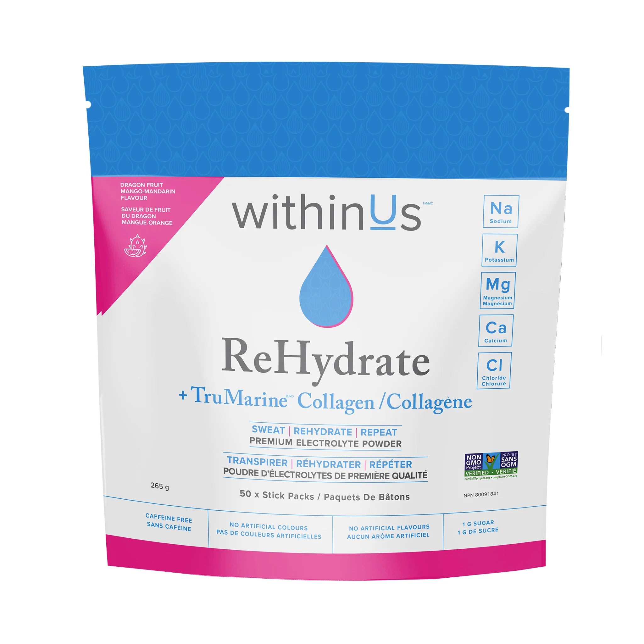 ReHydrate + TruMarine® Collagen DRAGONFRUIT MANGO MANDARIN - 50 Stick ...